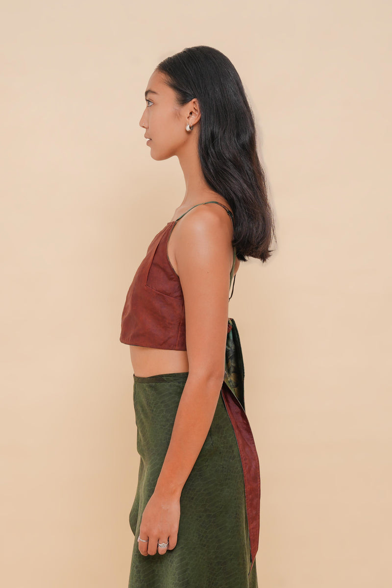 Floral Dawn + Rust Tie Back Top – Ziran
